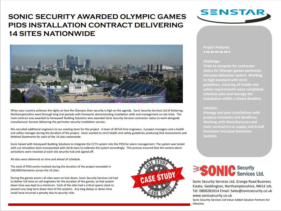 Case Studies | Sonic Security Services Ltd | CCTV | Access | Fire